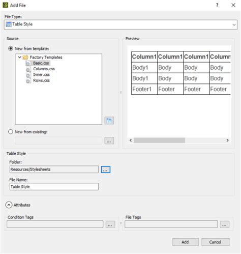 Creating A Table Style