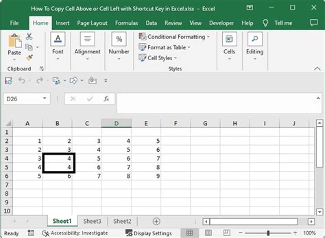 How To Copy Cell Above Or Cell Left With Shortcut Key In Excel