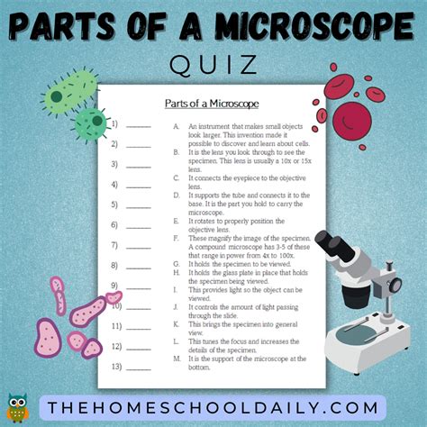 Parts Of A Microscope Pack The Homeschool Daily