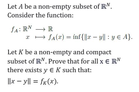 Solved Let A be a non-empty subset of RN. Consider the | Chegg.com