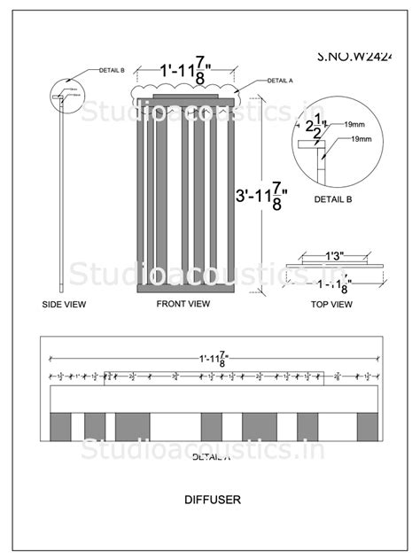 Scatter Face Diffusers For Acoustic Panel High Quality 4 And 6 Feet India