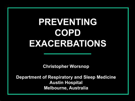 Copd Exacerbation Prevention And Management