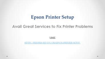 PPT Epson Printer Setup PowerPoint Presentation Free To Download Id YTIzO