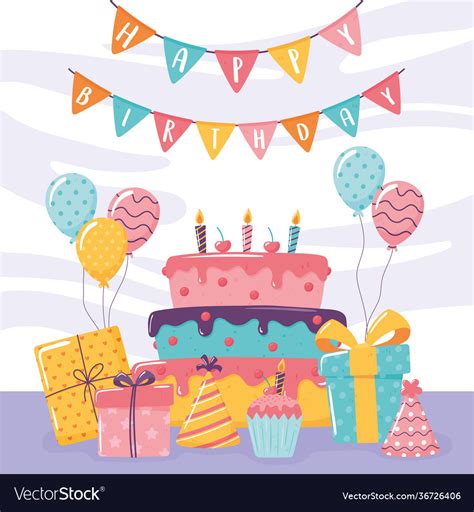 Colorful Birthday Celebration Royalty Free Vector Image
