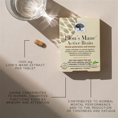 New Nordic Lions Mane Ative Brain Food Supplement Mental Performance