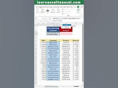 Excel Pro Trick Find Most Frequent Text Value In Excel Lookup Most Common Text With Excel