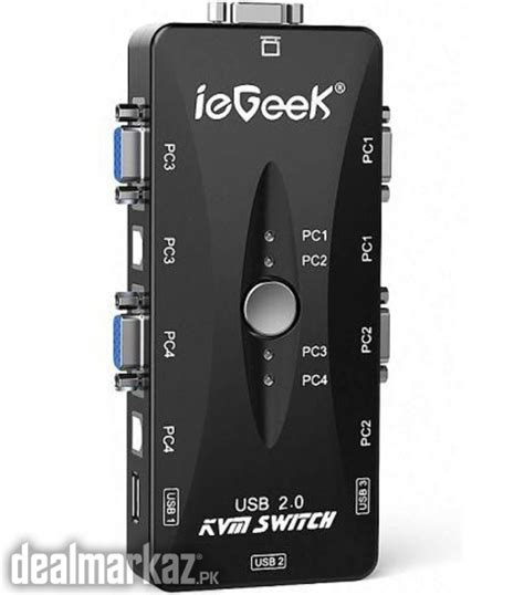 IeGeek KVM Switch 4 Port USB VGA KVM Switch Box Adapter For PC Monitor 88361 Computer