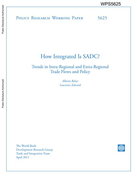 Pdf How Integrated Is Sadc Trends In Intra Regional And Extra