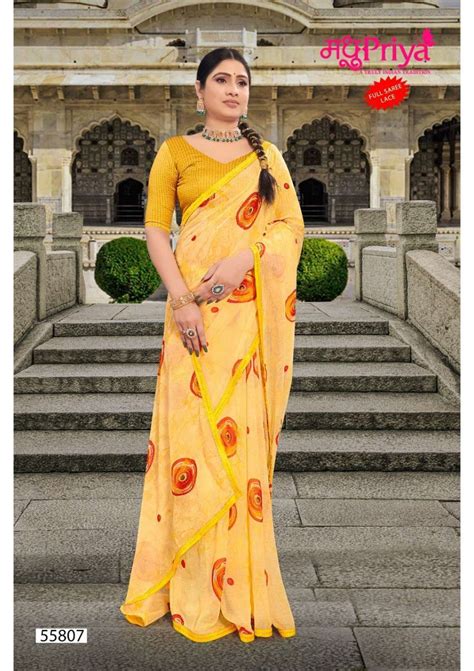 Madhupriya Shubh Aarti Fancy Zari Print Ethnic Wear Saree Catalog