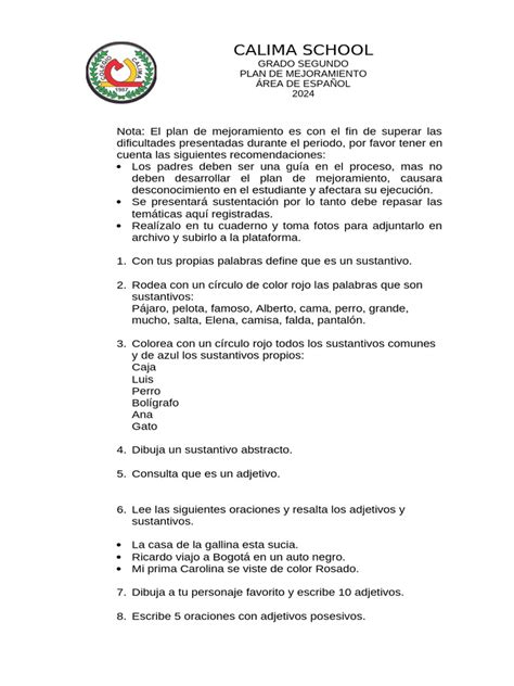 Plan De Mejoramiento Pdf