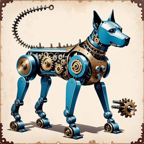 Une Affiche Vintage Pour Un Concours De Chiens Robots Mettant En Vedette Des Chiens Robotiques