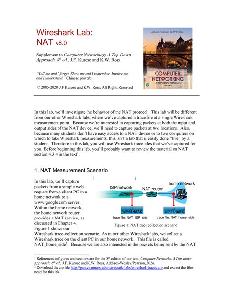 Week Lab Wireshark NAT V Wireshark Lab NAT V Supplement To Computer Networking A Top