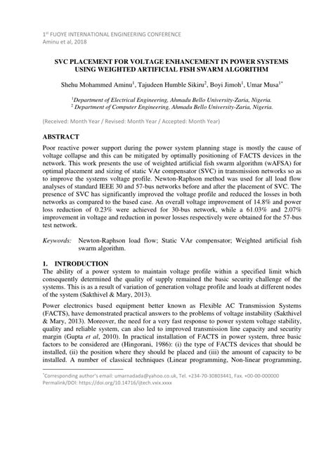 Pdf Svc Placement For Voltage Enhancement In Power Systems Using