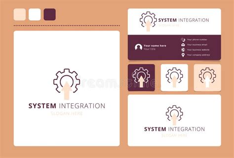 System Integration Logo Concept Featuring A Gear And An Upward Arrow Stock Vector Illustration