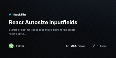 React Autosize Inputfields Stackblitz