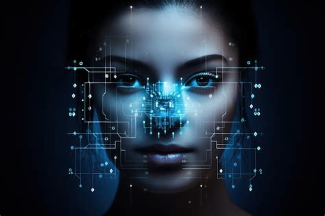 Premium Photo Portrait Of A Girl Face Recognition Concept