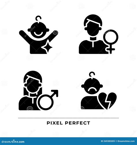 Character Archetypes Pixel Perfect Gradient Linear Vector Icons Set