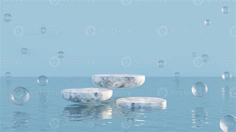 Product Display Platform Floating On Water Surface 3d Render
