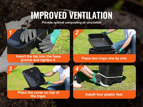 Vevor 5 Tray Worm Composter 44 Qt 50 L Worm Compost Bin Outdoor And Indoor Sustainable Design
