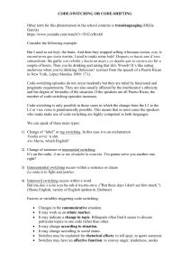 Code Switching Definition Benefits Issues