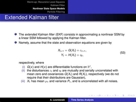 Time Series Analysis State Space Models And Kalman ﬁltering Ppt