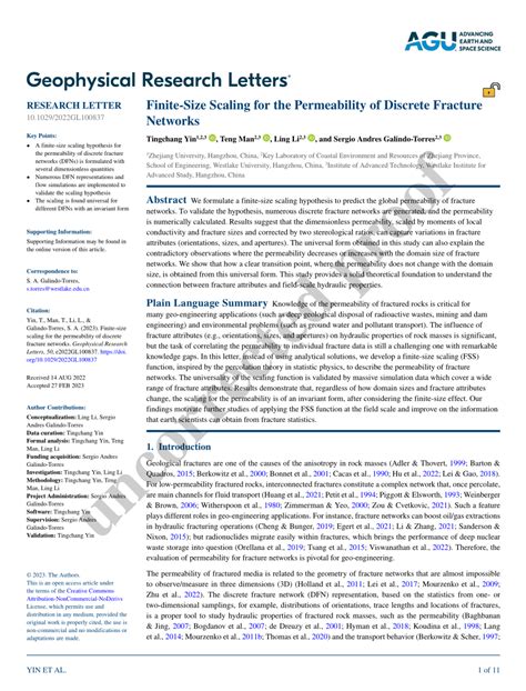 Pdf Finite‐size Scaling For The Permeability Of Discrete Fracture Networks