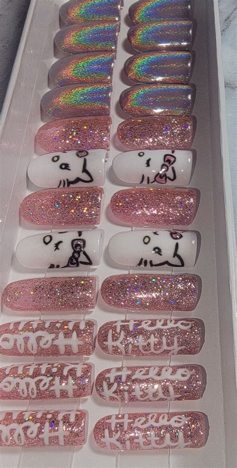 Hello Kitty Press On Nails Etsy