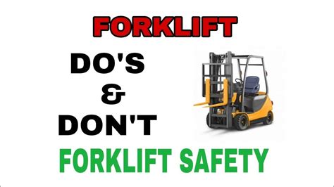 Dos And Dont In Forklift Operation In Hindi Forklift Safety Youtube
