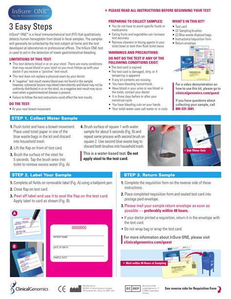 Insure One™ Fecal Immunochemical Test Kit Instructions