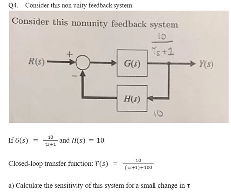 Solved Q4. ﻿Consider this non unity feedback systemConsider | Chegg.com