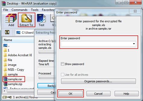 Extract Encrypted Rar File When Having The Password And The Way To Achieve The Same Purpose