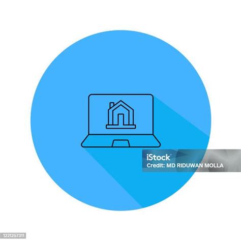온라인 부동산 지원 라이너 채우기 아이콘 벡터 Ui 아이콘 벡터 가리키기에 대한 스톡 벡터 아트 및 기타 이미지 가리키기 기포 노트북 Istock