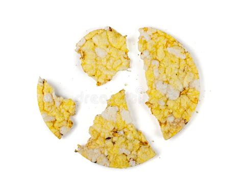 Puffed Corn Cake Isolated Corn Diet Bread With Fragrant Herbs And