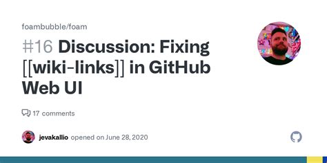 Discussion Fixing [[wiki Links]] In Github Web Ui · Issue 16 · Foambubble Foam · Github