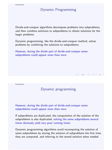 Dynamicprogramming Short Pdf Teaching Methods And Materials
