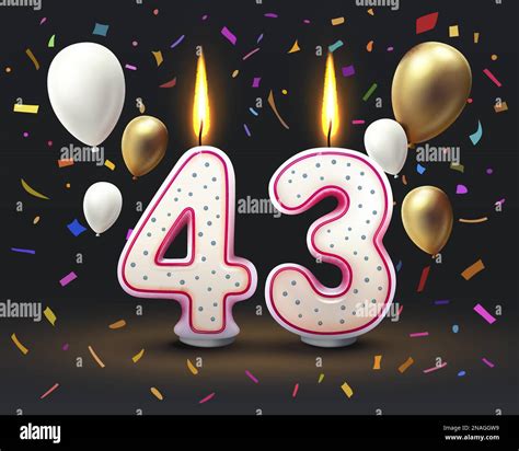 Happy Birthday Years Anniversary Of The Birthday Candle In The Form Of Numbers Vector