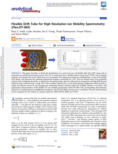Pdf Flexible Drift Tube For High Resolution Ion Mobility Spectrometry Flex Dt Ims