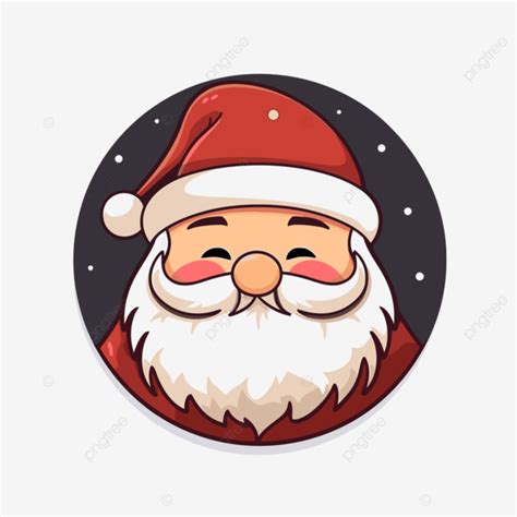 만화 산타클로스 얼굴 클립 아트 벡터 고립 된 만화 행복 한 크리스마스와 스티커 디자인 상표 Png 일러스트 및 벡터 에 대한 무료 다운로드 Pngtree