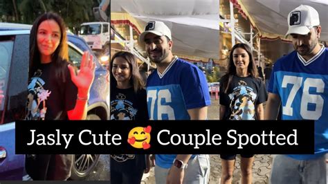 Jasly Beautiful Couple Jasmin Bhasin with BF Aly Goni Snapped outside ...
