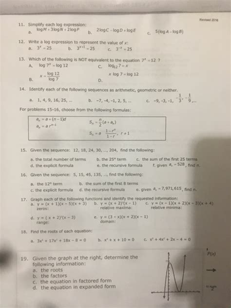Solved Revised 2018 11 Simplify Each Log Expression OgM Chegg Com