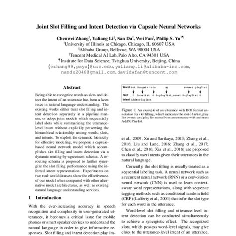 joint slot filling and intent detection via capsule neural networks