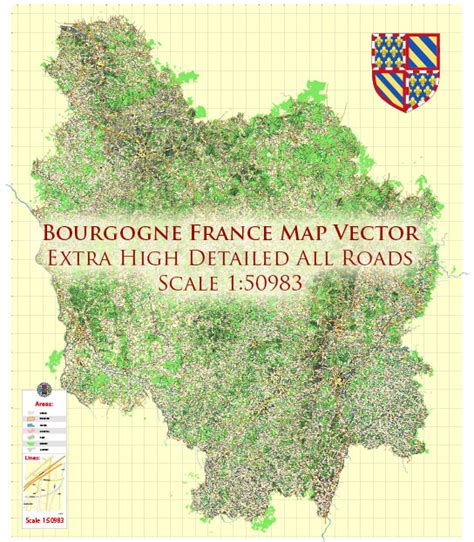 Editable Map Bourgogne France Maps In Vector Detailed Street Maps