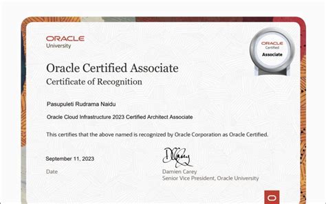 Pasupuleti Rudrama Naidu🕉️🪷 On Linkedin Oraclecertification Oci2023 Cloudarchitect