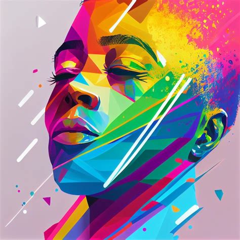 Premium Photo Lgbtq Abstract Colorful Of Women Portrait Illustration