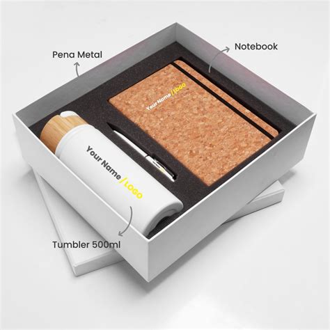 Jual CUSTOM Gift Box Gift Set Notebook Tumbler Notebook Motif Kayu Pena Kado Tumbler Set