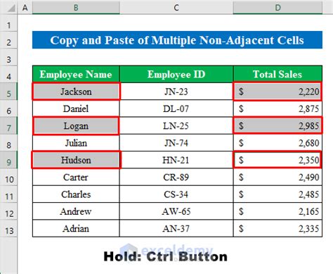How To Copy And Paste Multiple Cells In Excel Quick Methods