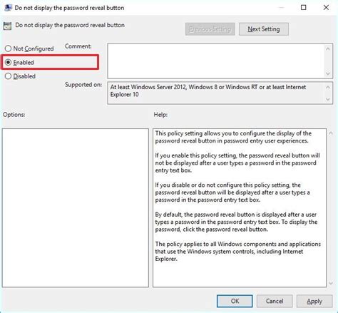 How To Disable The Password Reveal Button On The Sign In Screen On