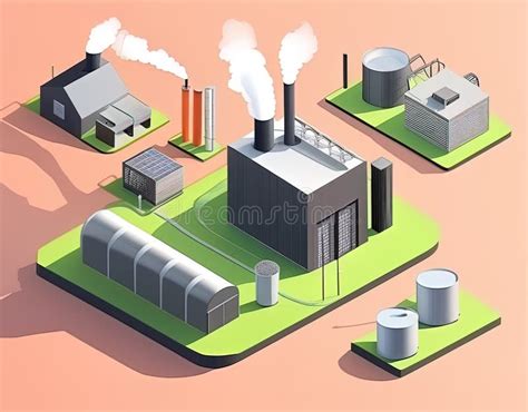 Factory Isometric D Illustration Stock Illustration Illustration Of Pollution Technology
