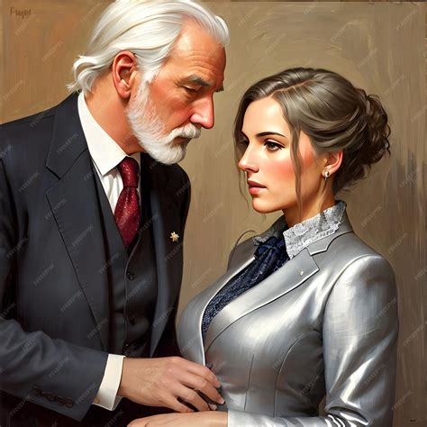 Generative Ai A Couple Of A Young Woman And An Elderly Man Age