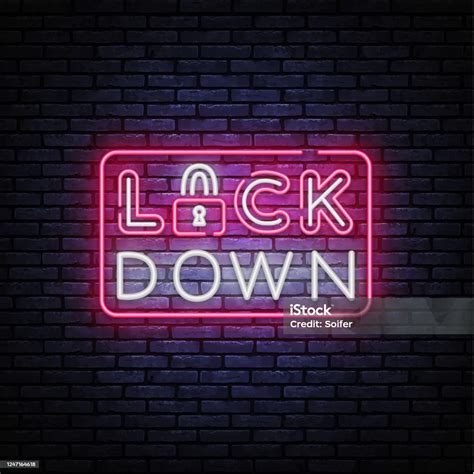 네온 사인 벡터를 잠급합니다 보호 네온 디자인 템플릿 라이트 배너 야간 간판 야간 밝은 광고 빛 비문 벡터 일러스트레이션